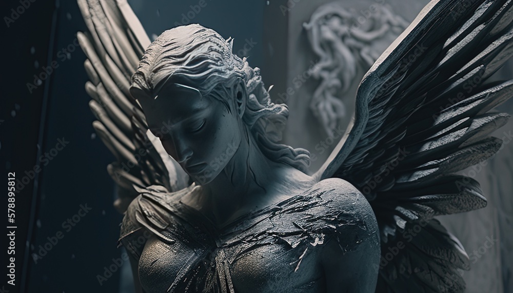 fallen angel with a tragic backstory digital art illustration ...