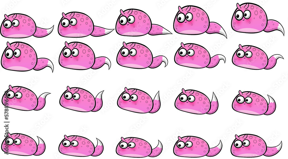 Cute funny pet Jumping animation sprite-sheet for games.Simple cartoon ...