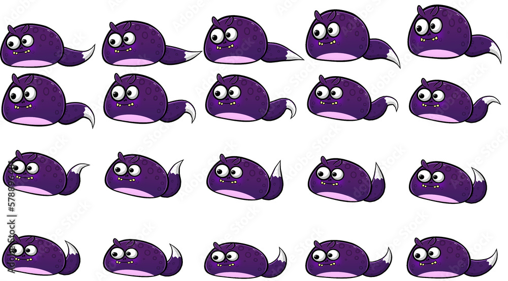 Cute funny pet Jumping animation sprite-sheet for games.Simple cartoon ...