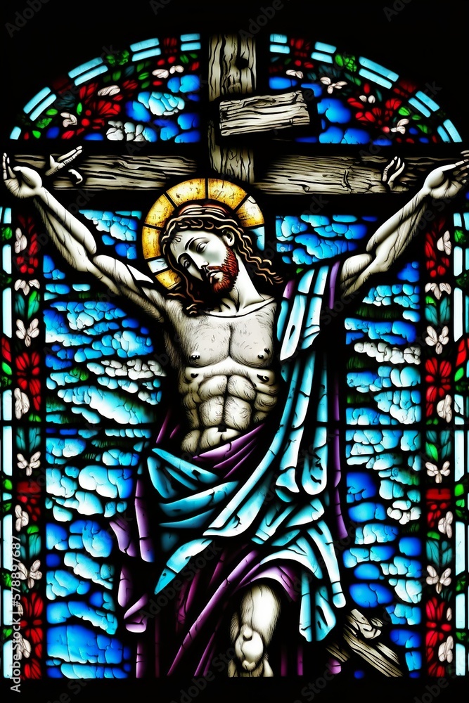 Jesus Stained glass church window Stock Photo | Adobe Stock