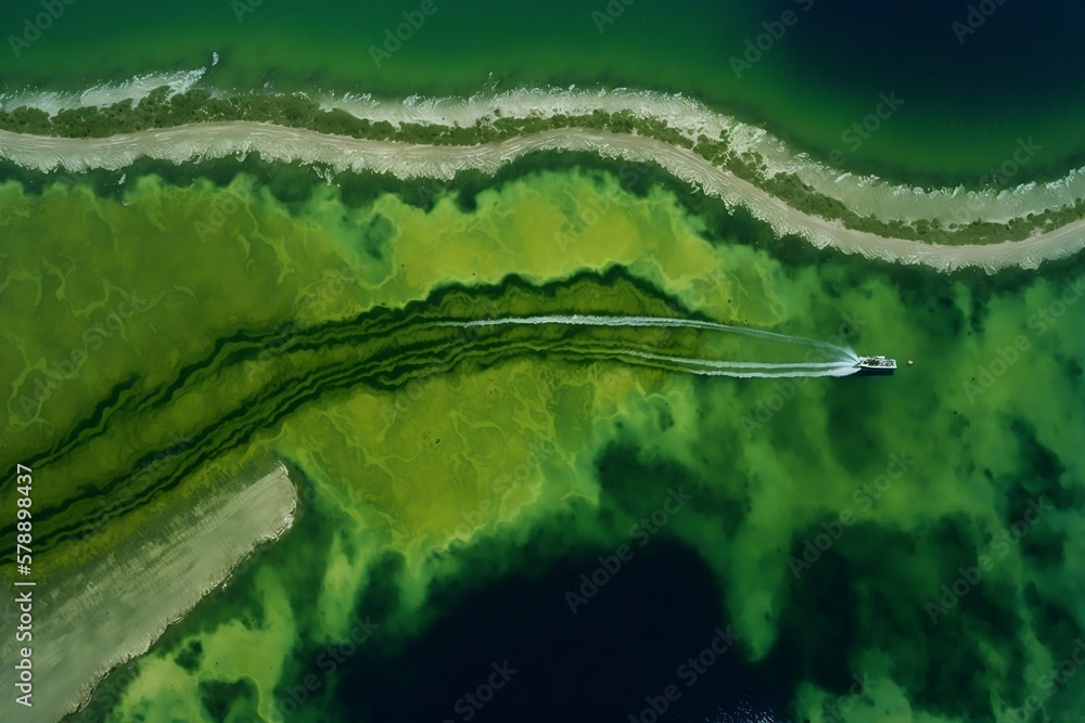 algae bloom in the Gulf of Mexico. generative AI Stock Illustration ...
