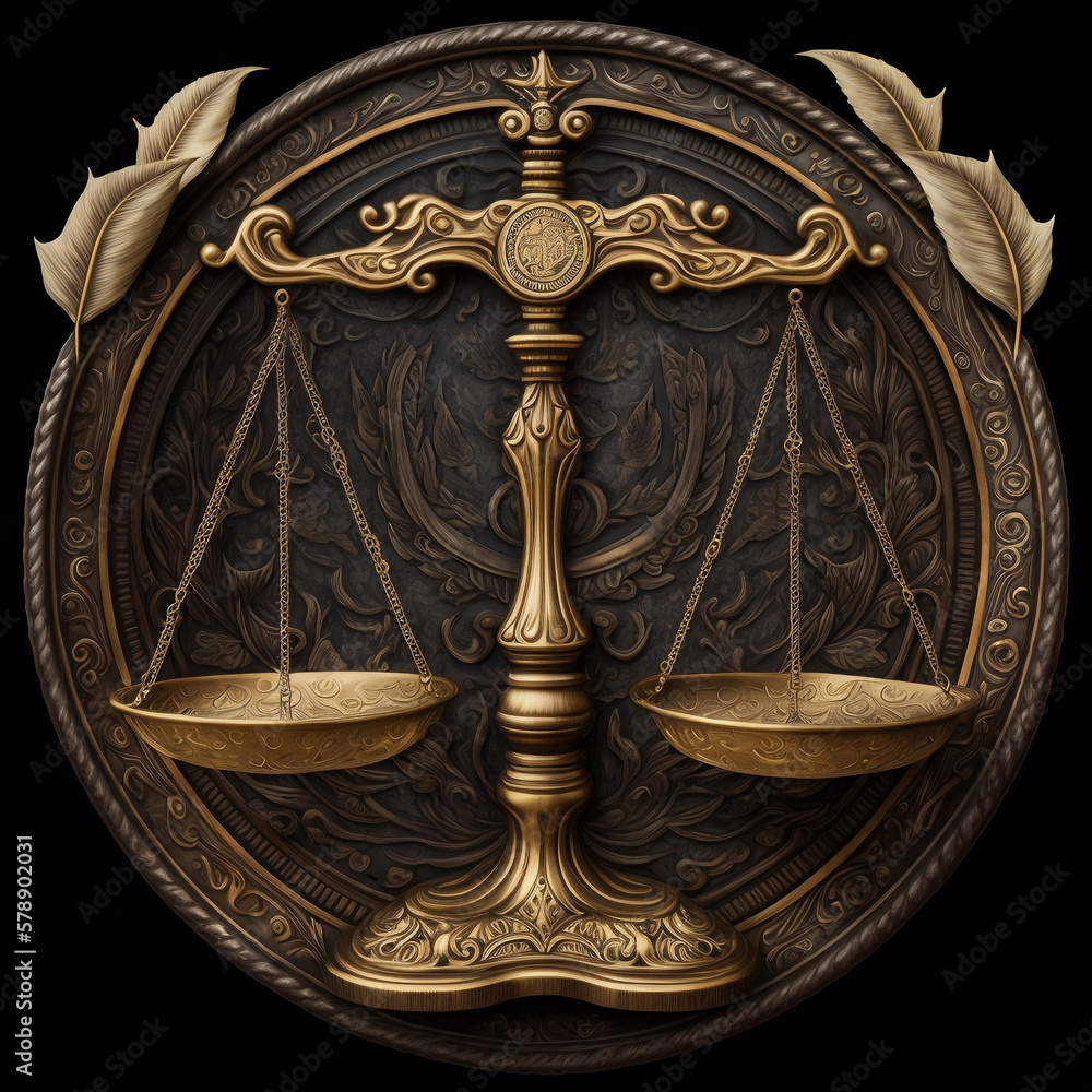 The Weighing Scale as an AI-Generated Emblem of Justice Stock ...
