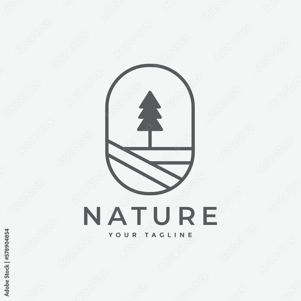 nature landscape outdoor park mountain adventure minimal logo design ...