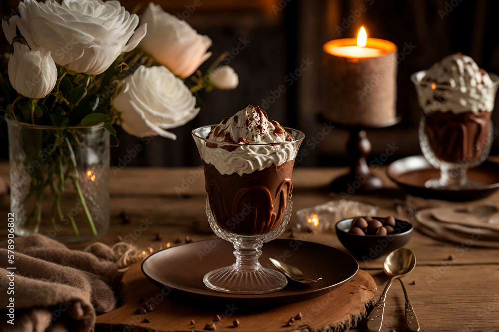 Creamy Cocoa Delight: A Generative AI Twist on Chocolate Drinks Stock ...