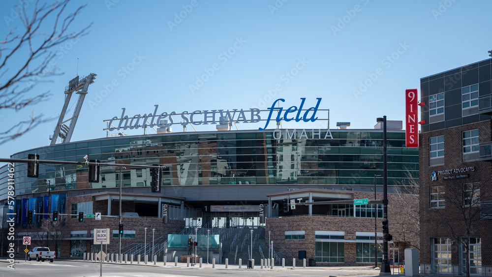 Omaha, Nebraska, USA - 3.2023 - Charles Schwab baseball field, location ...