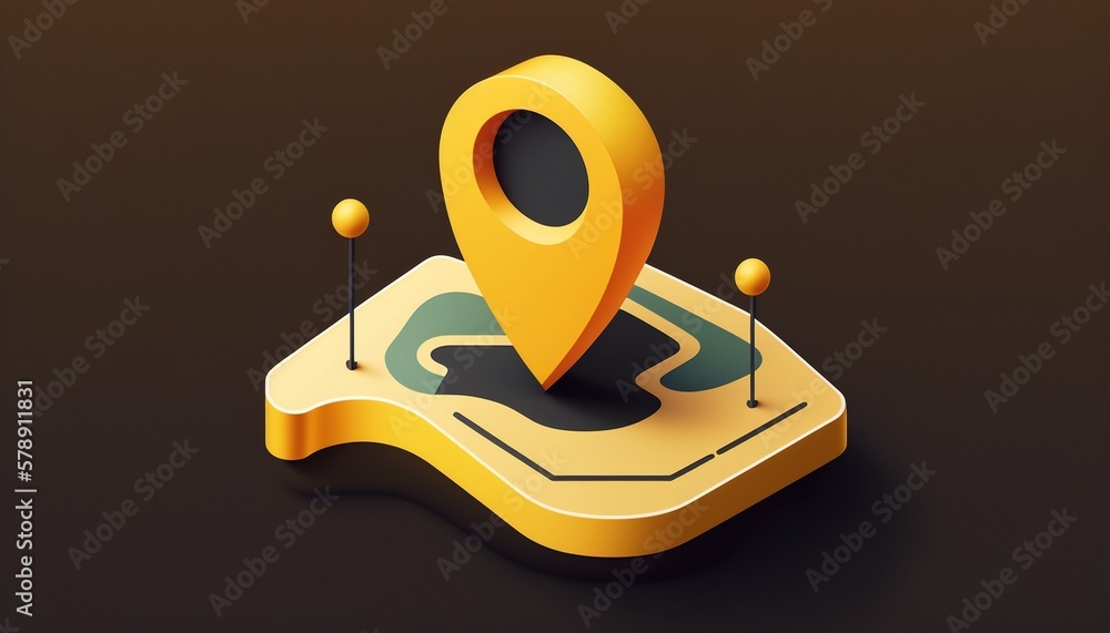 3d location icon, location icon technology concept. Illustration. 3d ...