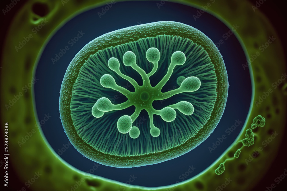 Helicobacter pylori in microscope. Bacterias. Generative AI Stock ...