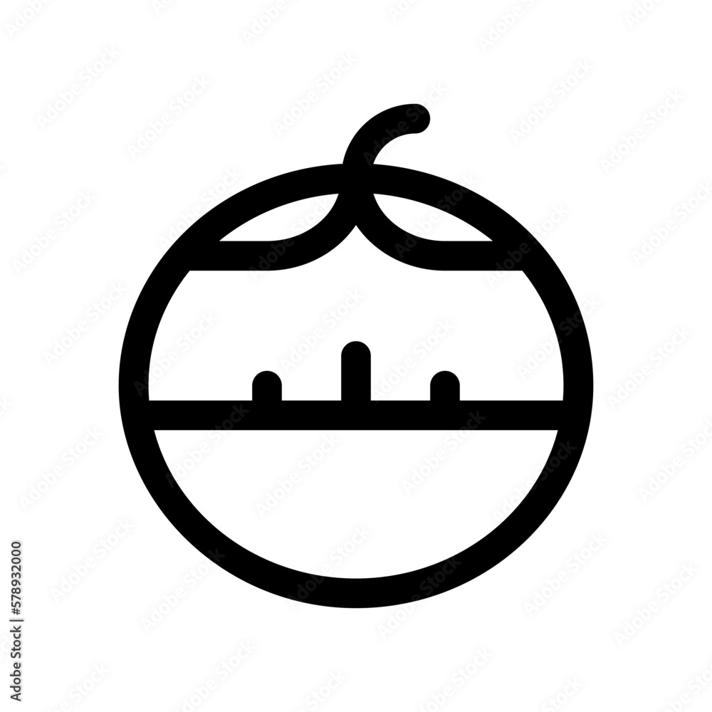 Editable vector pomodoro timer icon. Black, line style, transparent ...