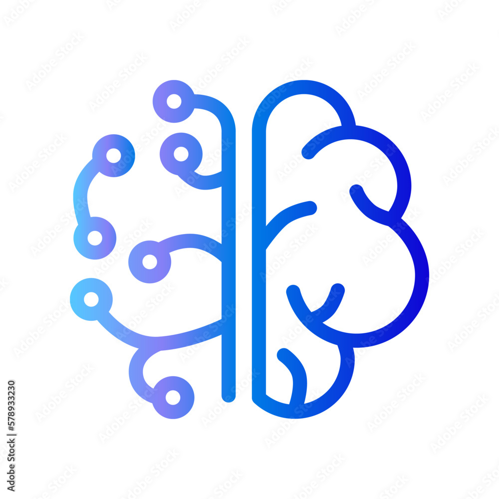 Artificial neural networks. Abstract concept brain. AI model learnong ...