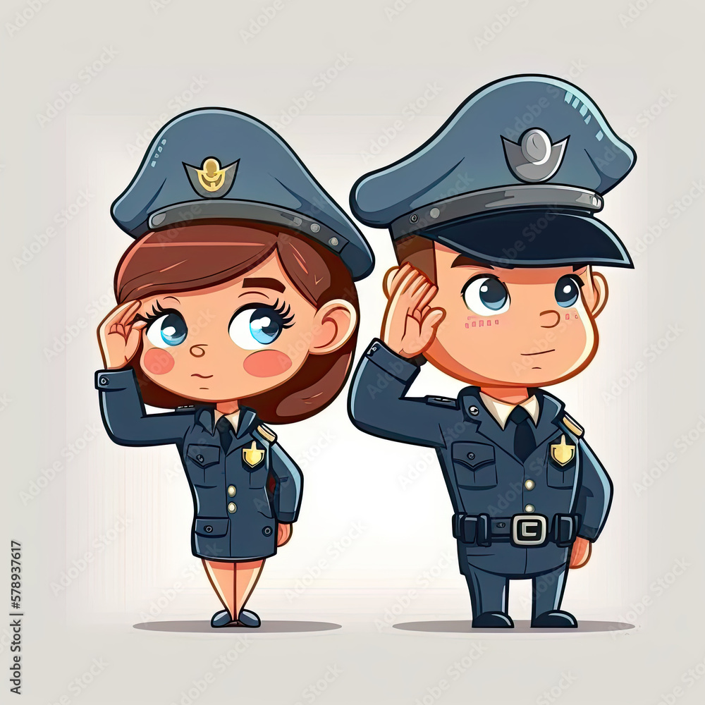 cartoon police vector art, generate AI Stock Illustration | Adobe Stock
