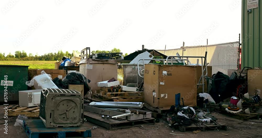 Scrap Pile At Outdoor Metal Recycling Center To Be Reused And Recycled ...