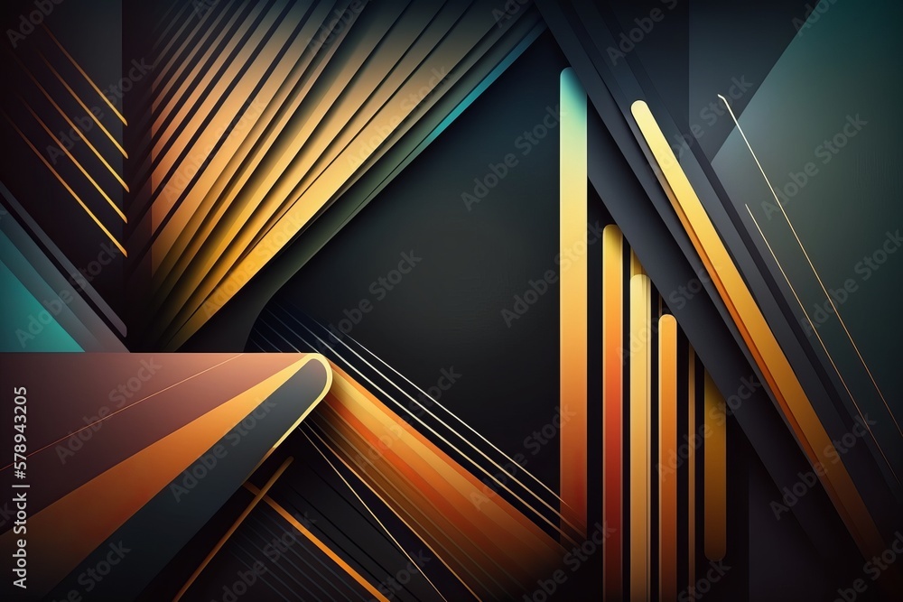 ?Dark abstract background enriched with smooth AI generated geometric ...