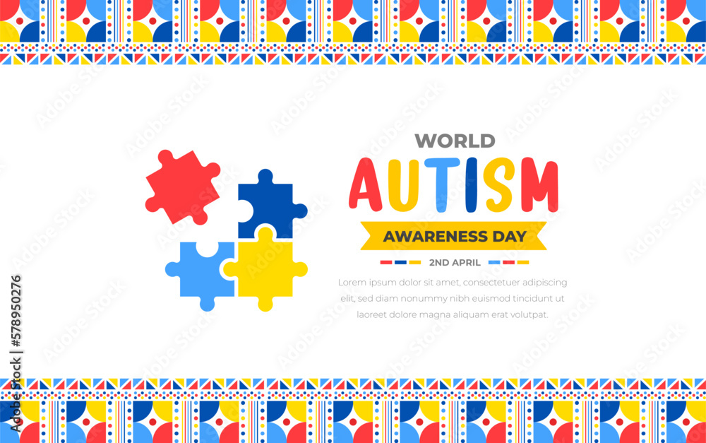 World autism awareness day background design template. World autism day ...