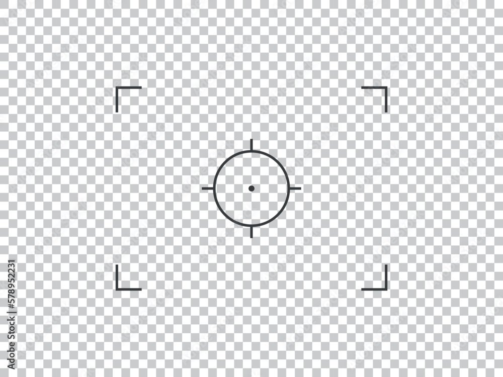 Logo Template with camera target icon. Photo camera viewfinder screen ...