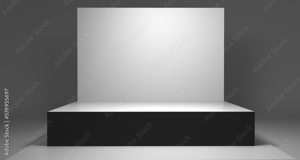 Empty stage wall backdrop. Background for online event or conference ...