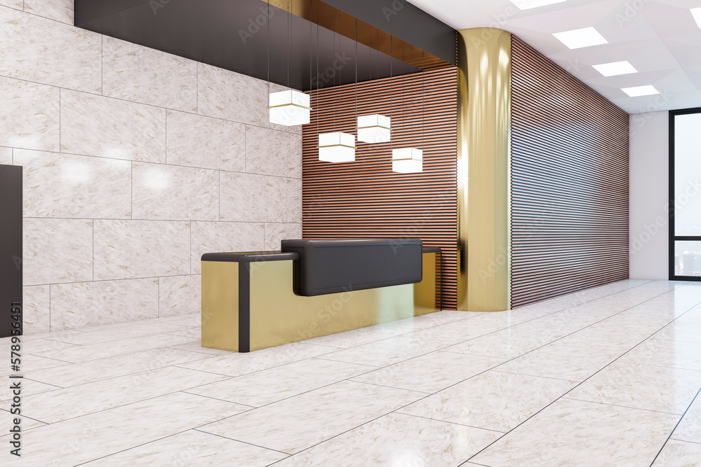 Modern Office Reception Backdrop Design