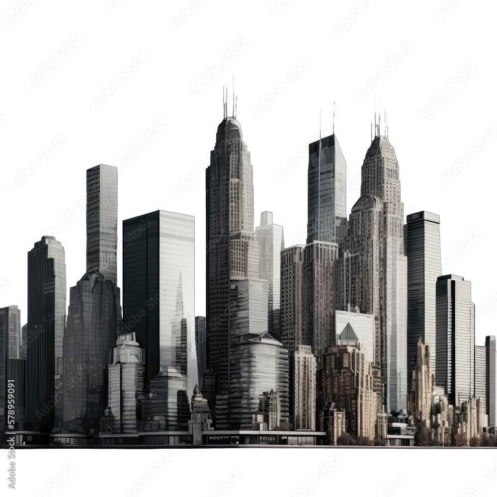 city skyline, transparent background png Stock Illustration | Adobe Stock
