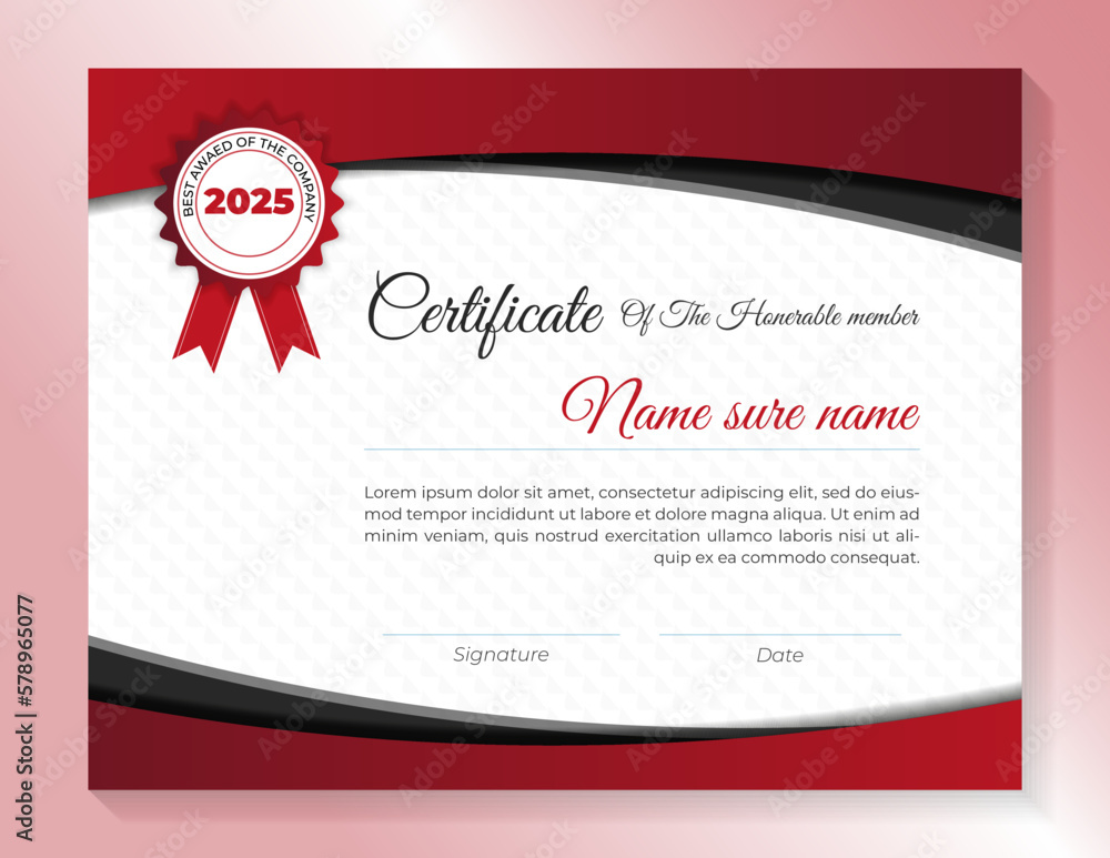 Modern Colorful elegant Award Certificate design template, Award ...