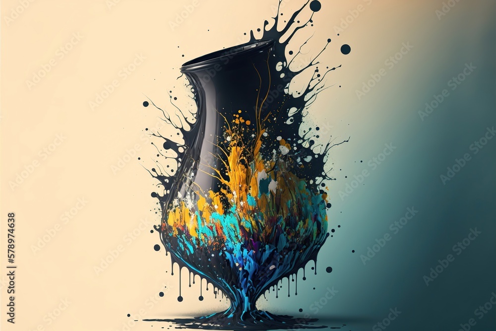 Liquid colors in glass vase. Glass vortex: a surrealistic explosion of ...