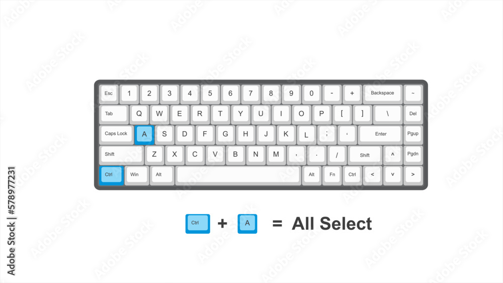 vector control ctrl+ A = All Select - keyboard shortcuts - windows with ...