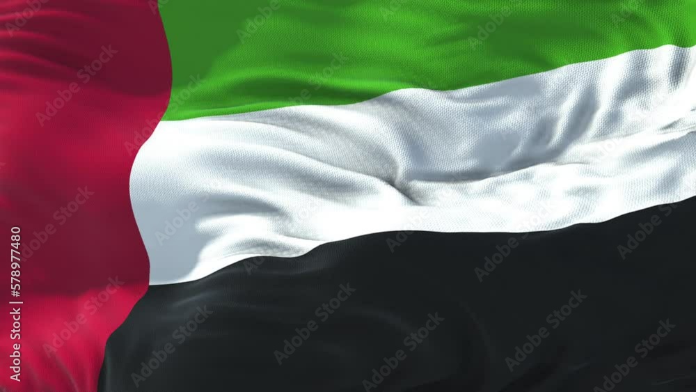 united Arab emirates National Flag. 4K seamless loop animation of the ...
