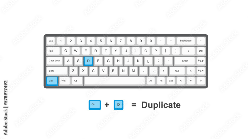 vector control ctrl + D = Duplicate - keyboard shortcuts - windows with ...