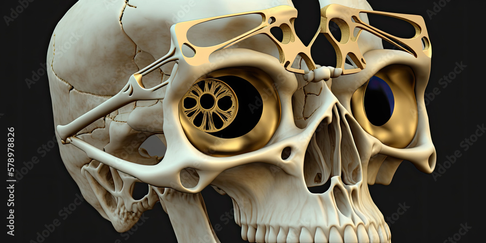 X-ray of the zygomatic bone and eye sockets, showing the structure of ...