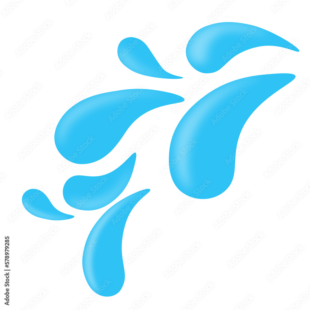 Splash and spray water on white transparent background, Vector ...