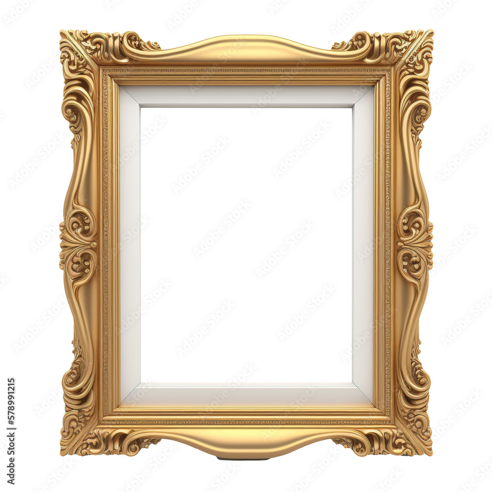 Golden Frames for Paintings, Mirrors or Photo made with Generative AI ...