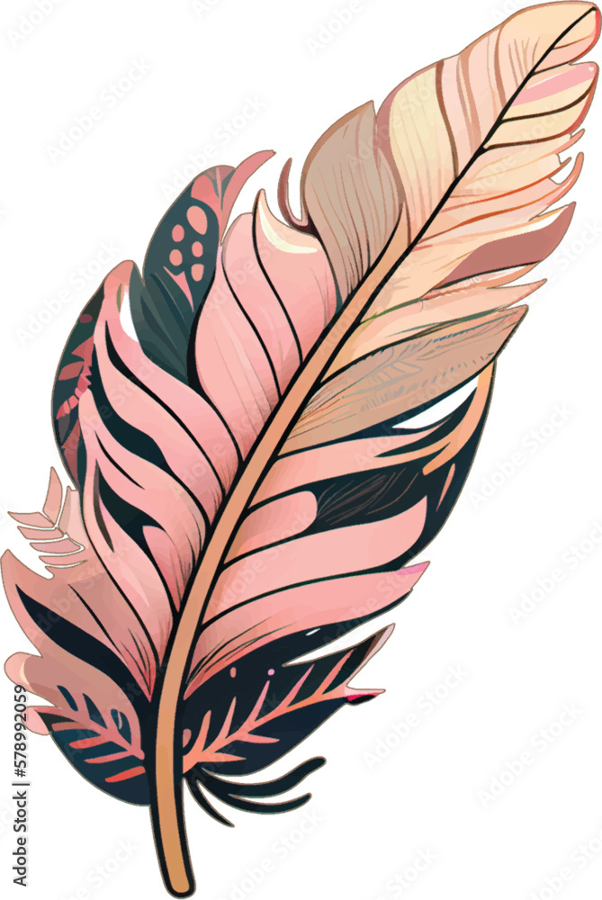 Boho Feather Watercolor Clipart. Feather Watercolor Painting Clipart ...