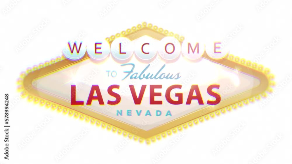 Welcome To Las Vegas Sign Animation/ 4k animation of a cartoon welcome ...