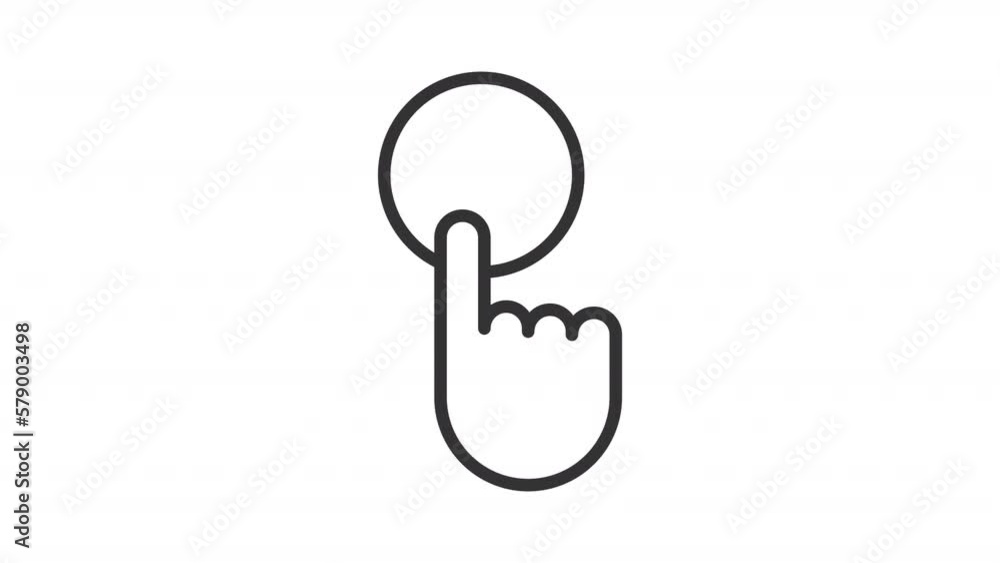 Animated click button linear icon. Checkmark. Approved operation. Accept choice. Seamless loop ...