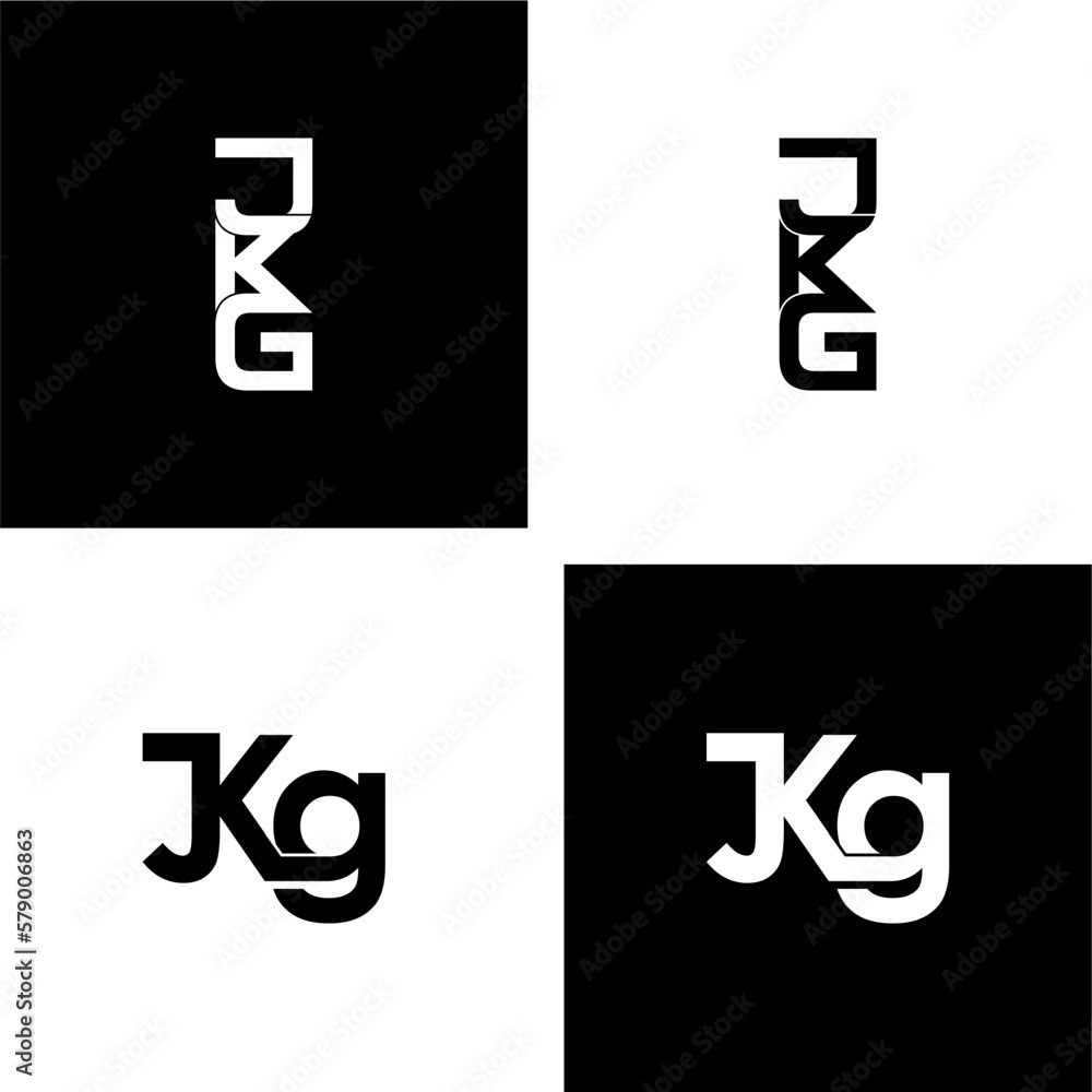 jkg typography letter monogram logo design set Stock Vector | Adobe Stock
