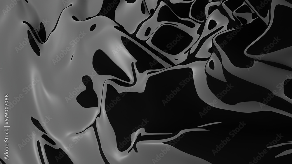 Abstract black background. Smooth black wave plastic. Dark luxury ...