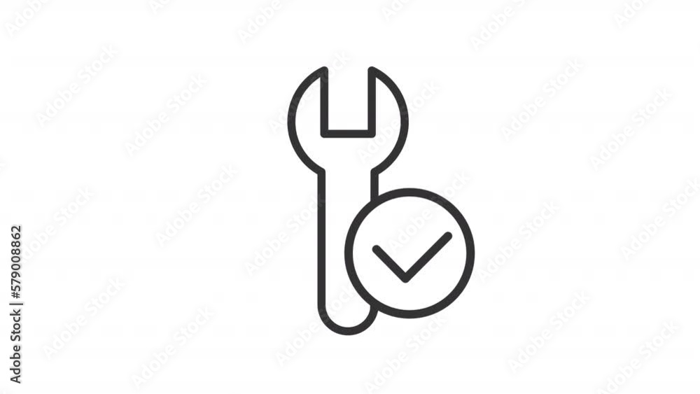 Animated repair linear icon. Troubleshooting service. Technical ...
