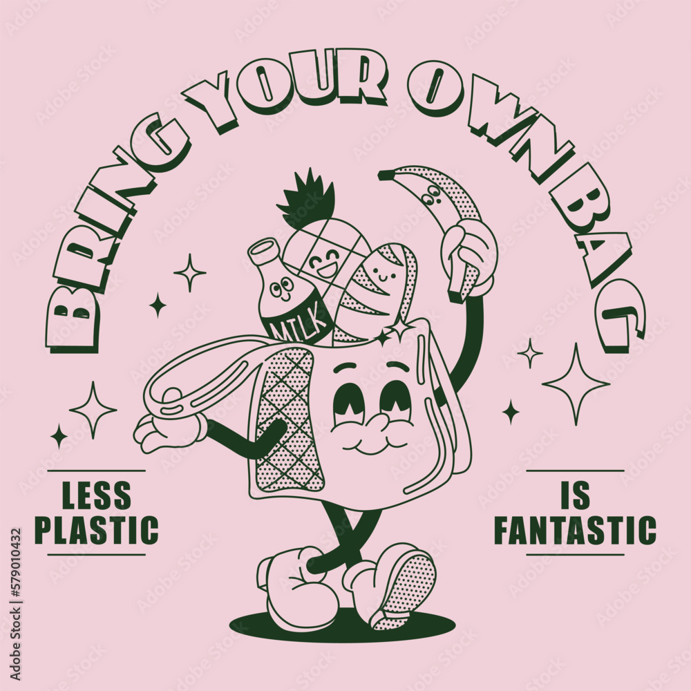 Vintage motivation poster or card design template with walking happy ...