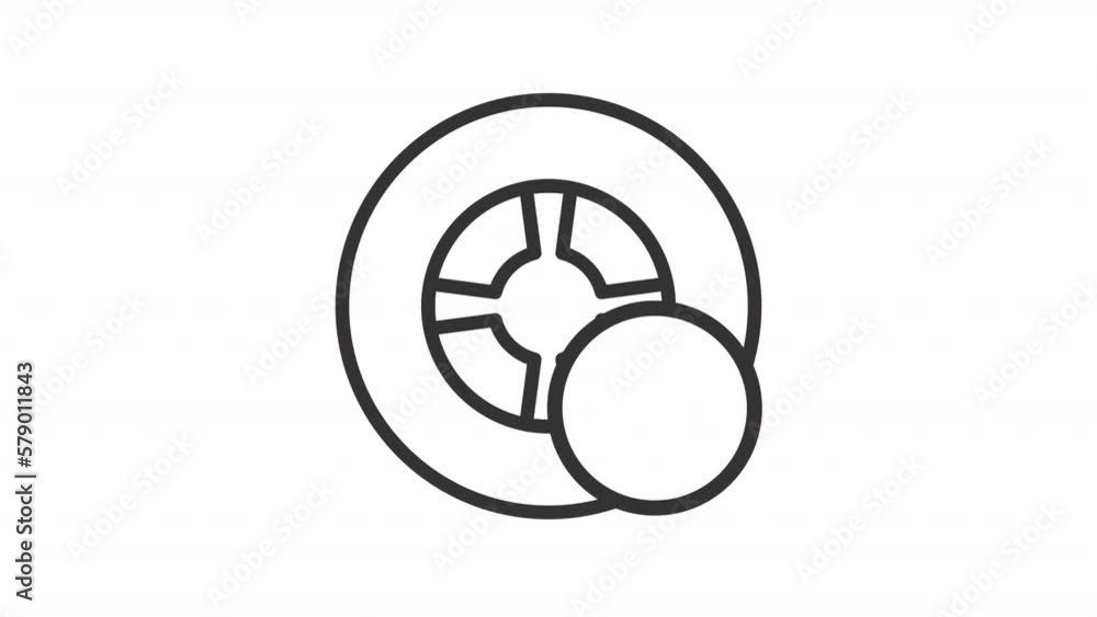 Vidéo Stock Animated check tires linear icon. Quality of rim. Vehicle ...