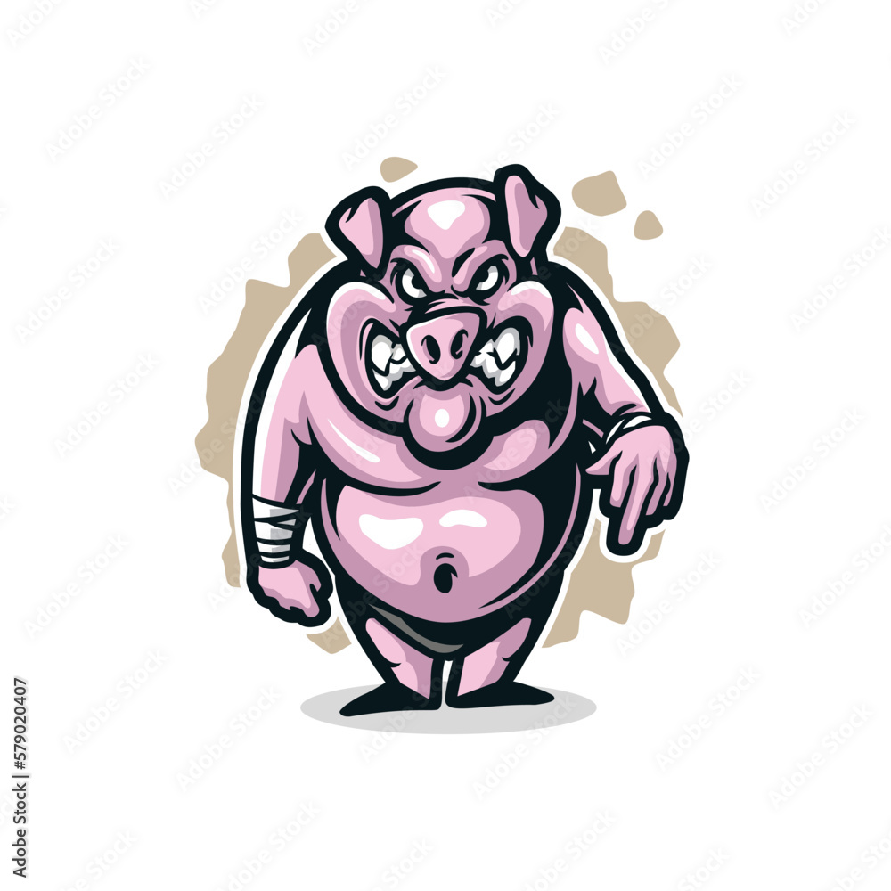 Pig mascot logo design vector with modern illustration concept style ...