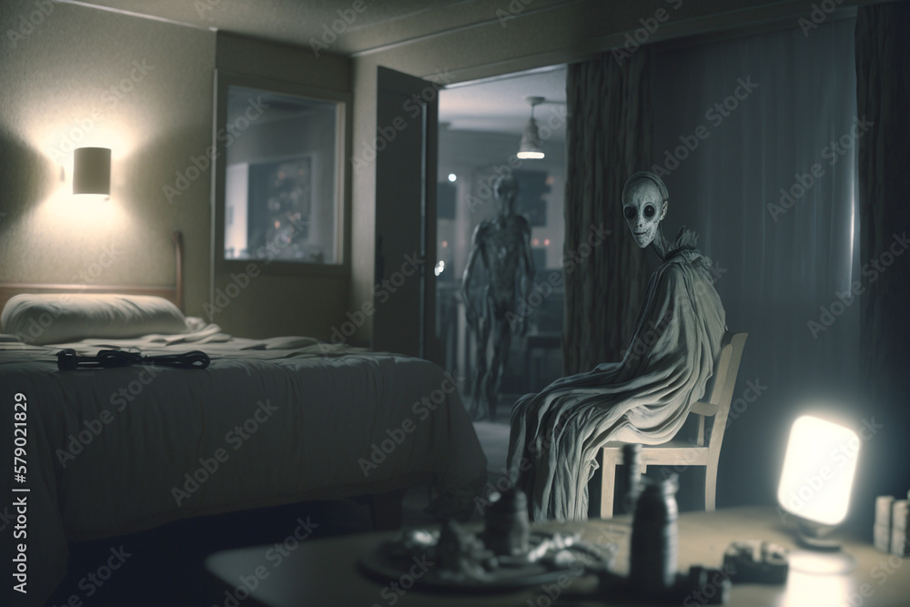 Haunted Bedroom With Ghost