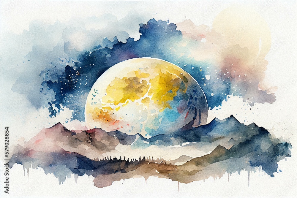 beautiful moon in the sky, full moon, bright moon, shiny moon, AI ...