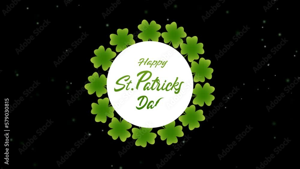 Happy St Patricks Day handwritted Animated text in green color. Perfect ...