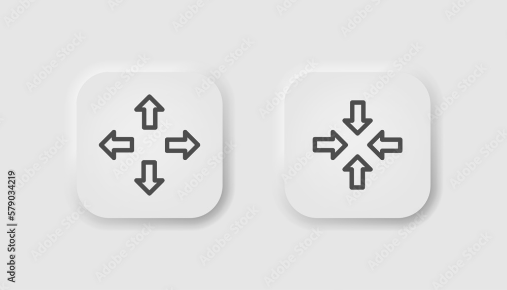Expand Button In Neumorphism Style Icons For Business White Ui Ux