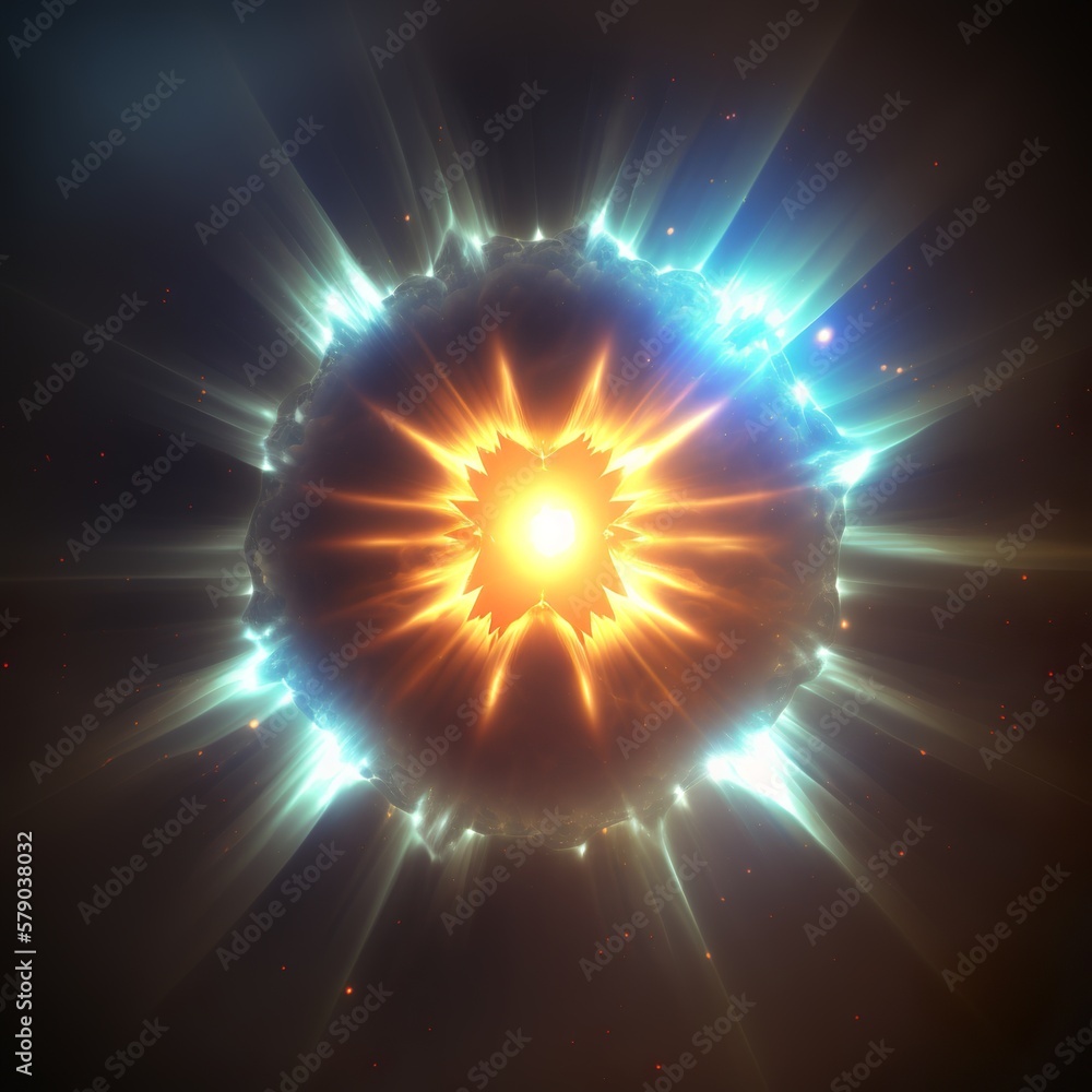 space glow star lens flare center explosion dark sky night purple mist ...