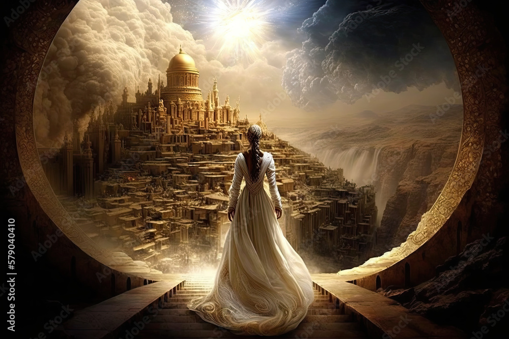 the bride and the new jerusalem Stock Illustration | Adobe Stock