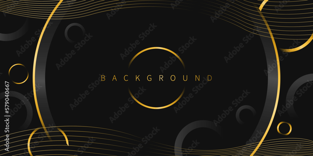 premium dark circle background with shining gold gradient elements ...