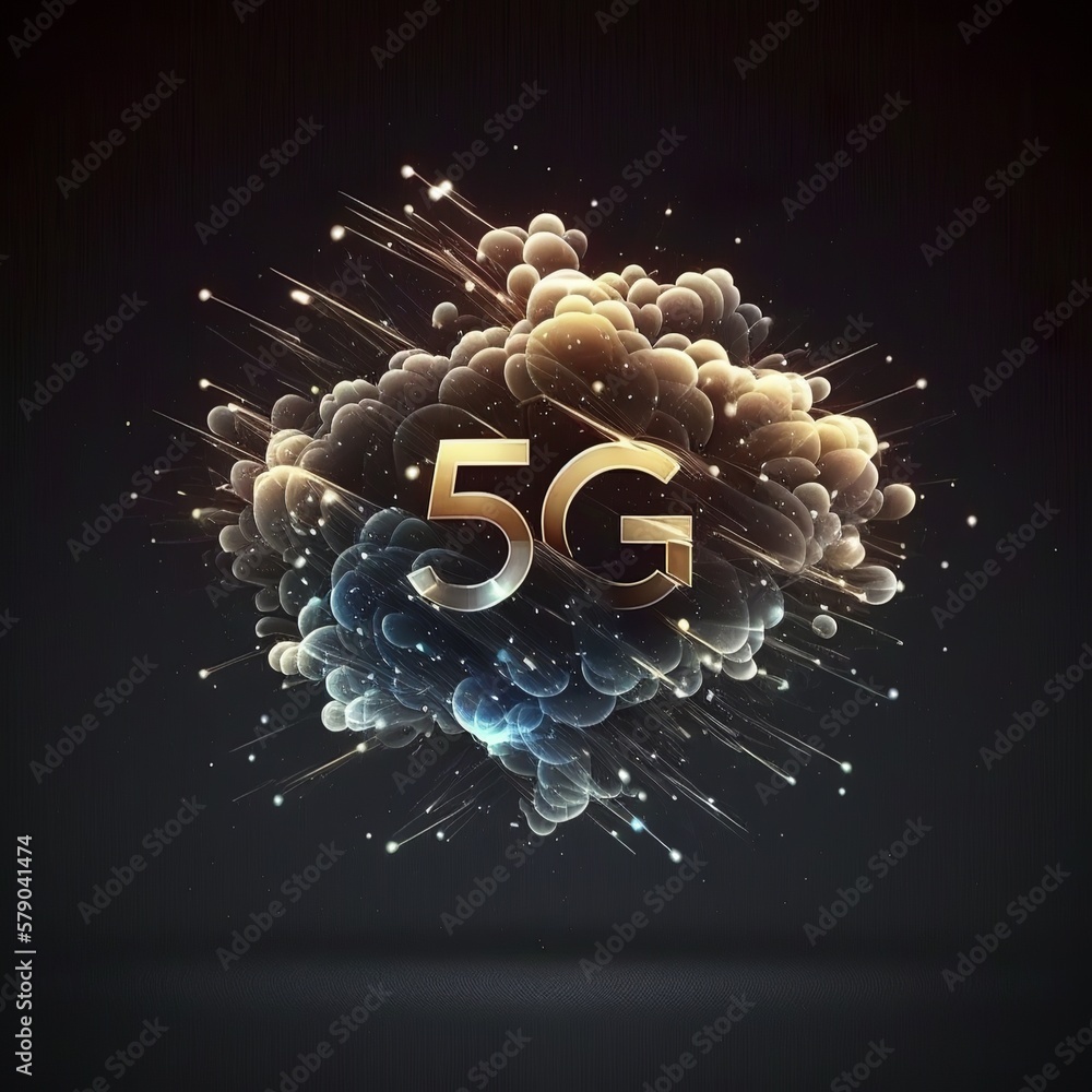 Ilustracja Stock: 5g logo abstract dark background with empty space ...
