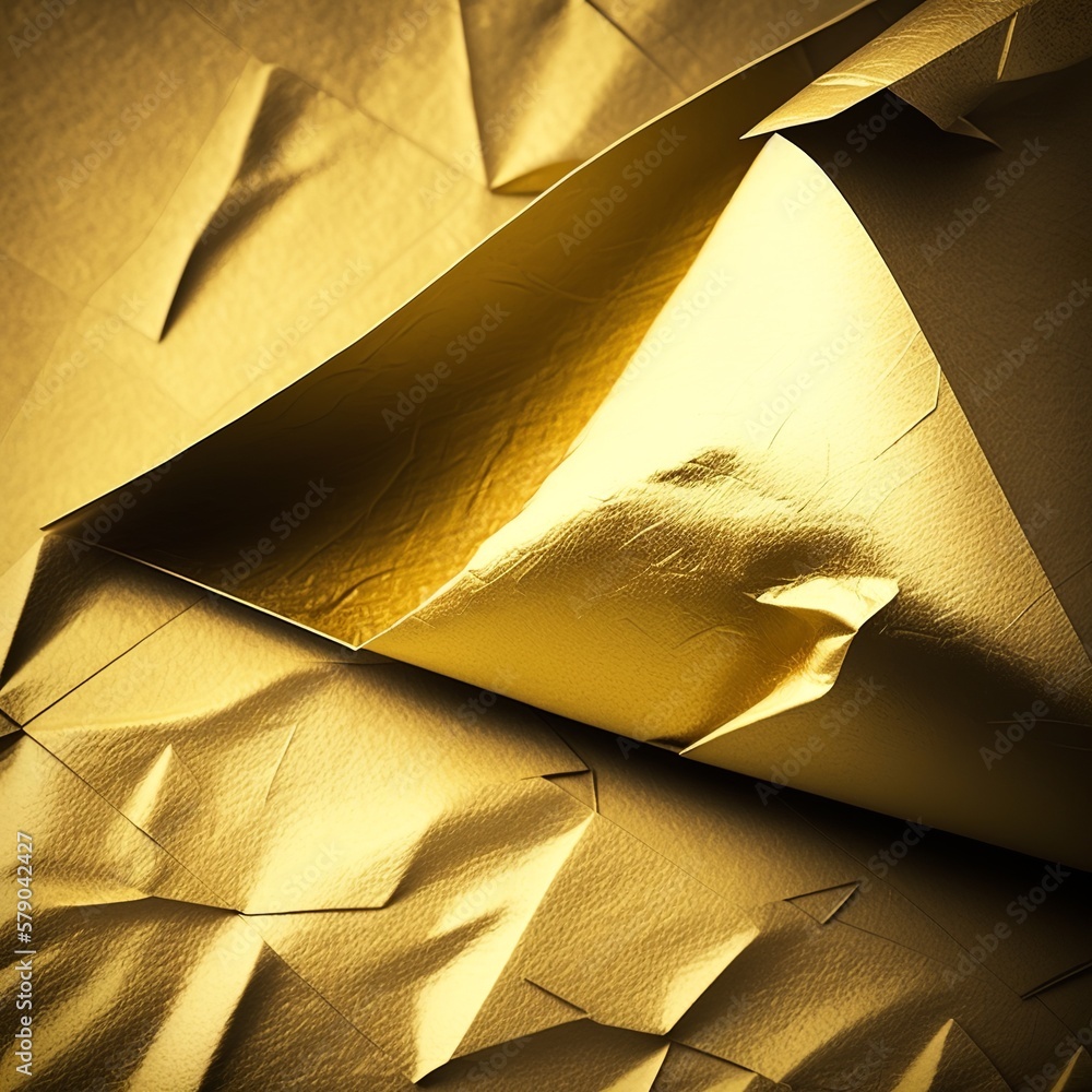 gold paper texture background waves paper sample material crumpled ...