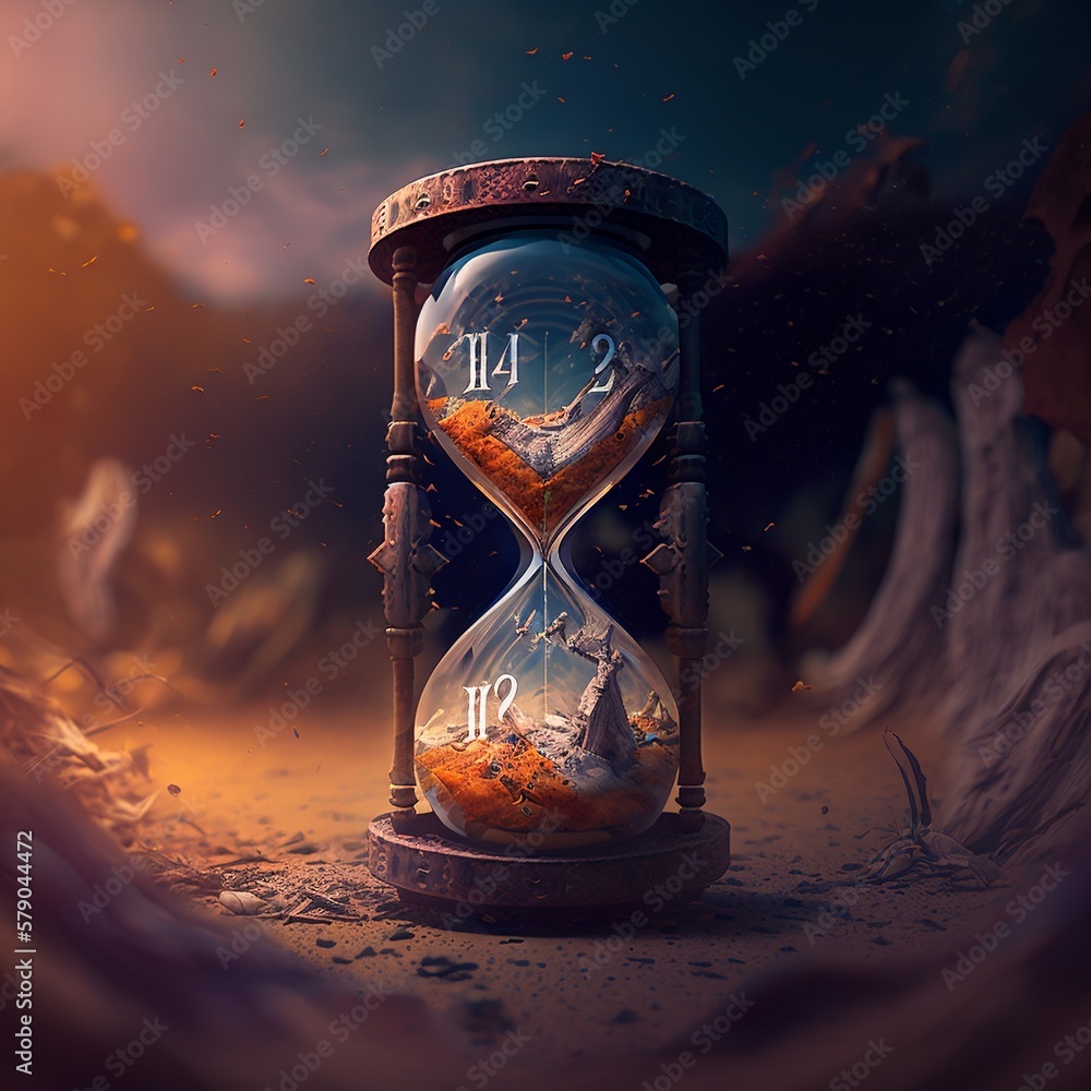 time is over no wall clock with Roman numerals brown and black hour ...