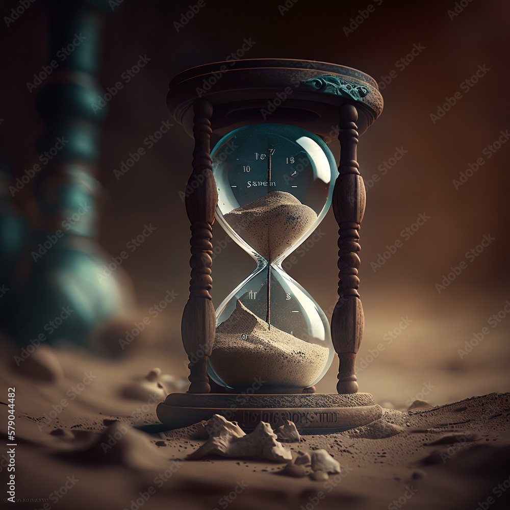 time is over no wall clock with Roman numerals brown and black hour ...