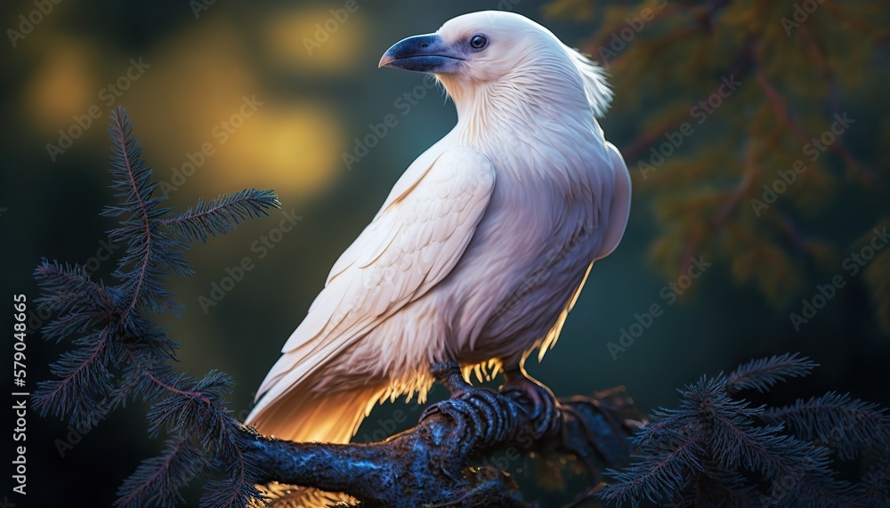 White Raven Bird